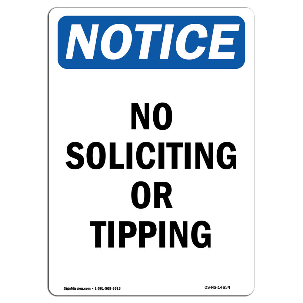 SignMission No Soliciting or Tipping Sign | Wayfair
