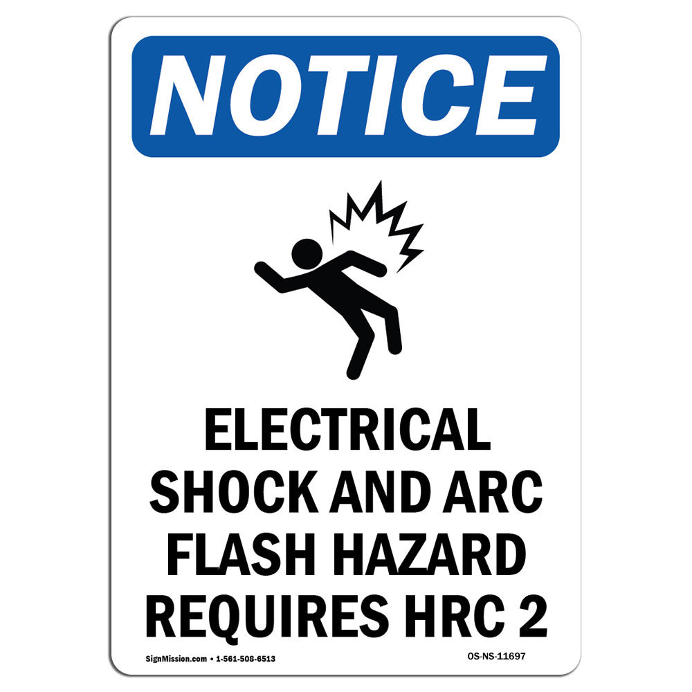 SignMission OSHA Notice - Electrical Shock And Sign With Symbol | Heavy ...