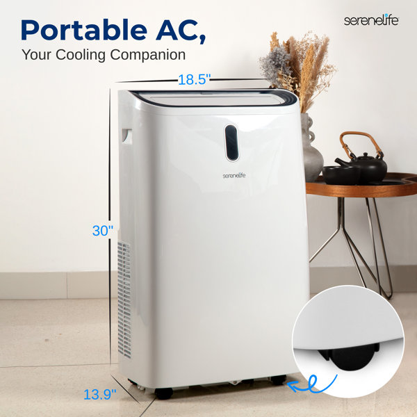 Serenelife SLPAC406W Portable Air Conditioner-14000 BTU Capacity ...