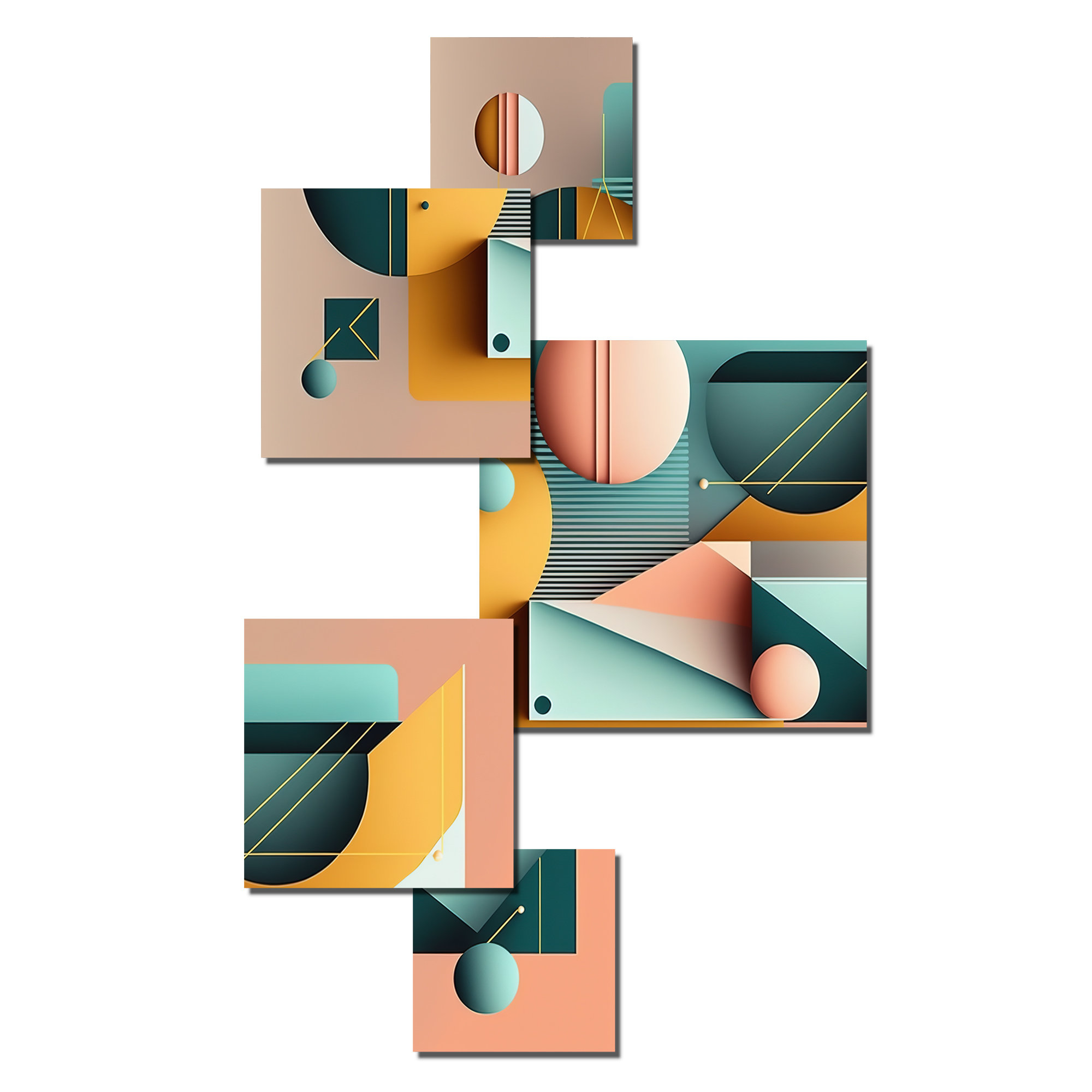 Orren Ellis Retro Elementary Geometrics II - Modern Geometric Metal ...
