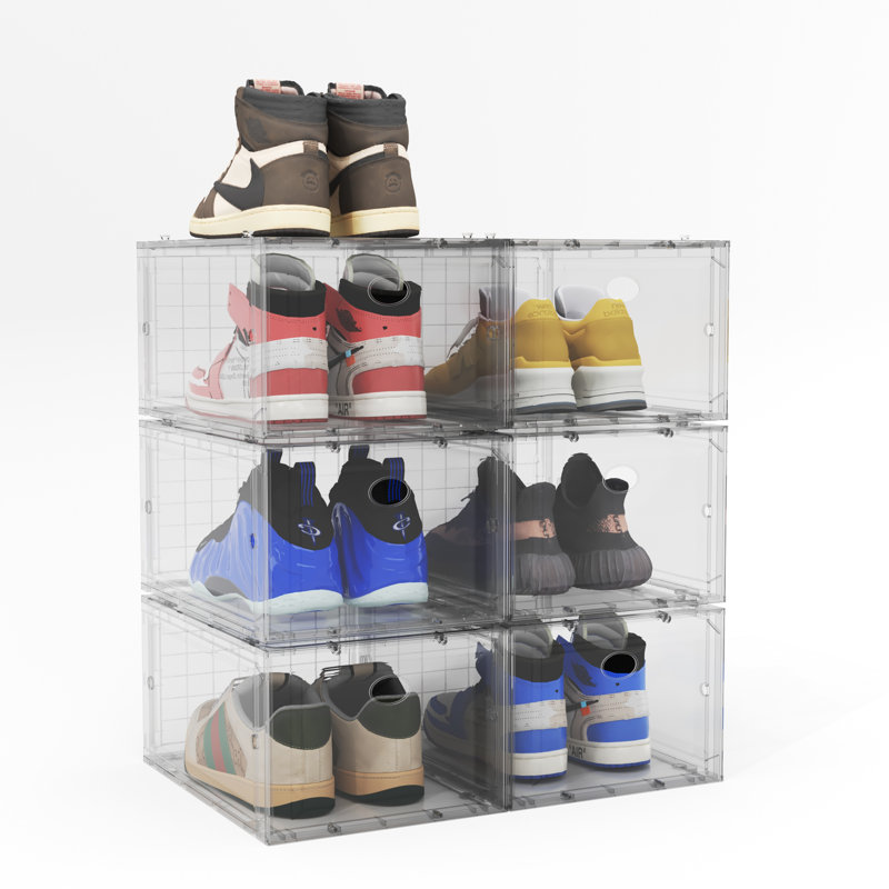 Rebrilliant Stackable Shoe Storage Box Plastic & Reviews | Wayfair