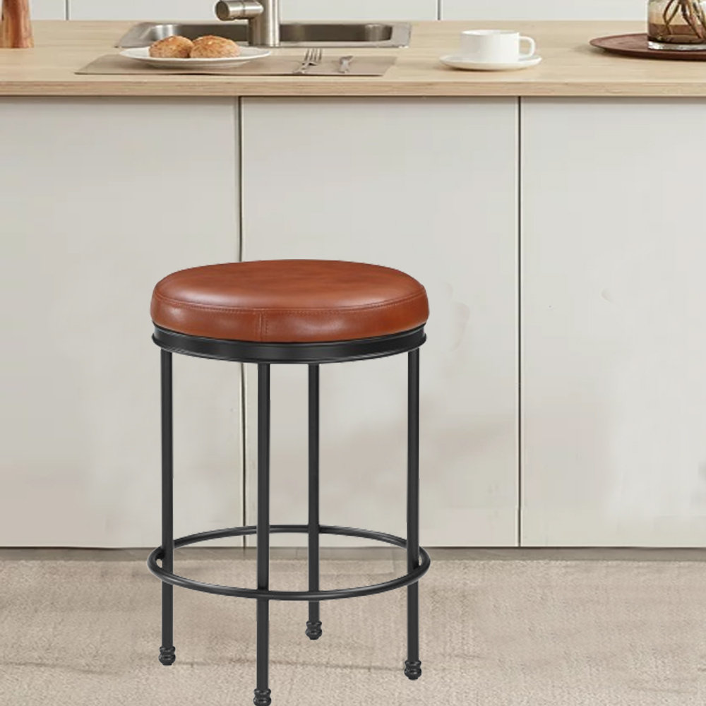 17 Stories Bendersville Upholstered 25'' Counter Stool with Metal Frame ...