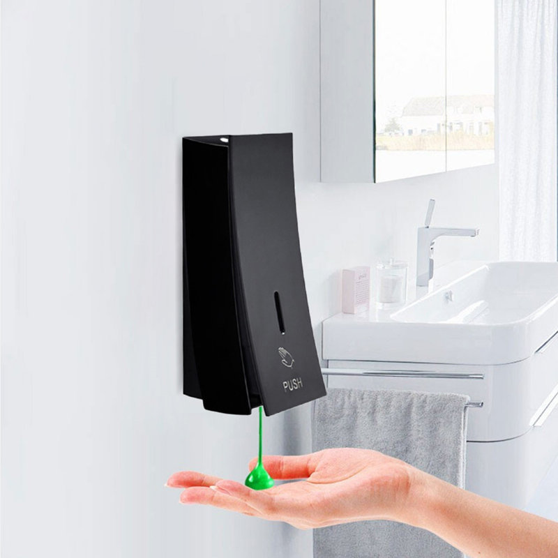 Symple Stuff Wall Mounted Black Pressing Soap Dispenser & Reviews | Wayfair