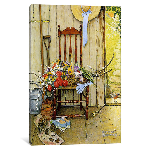 Vault W Artwork 'Spring Flowers' by Norman Rockwell Painting Print on ...