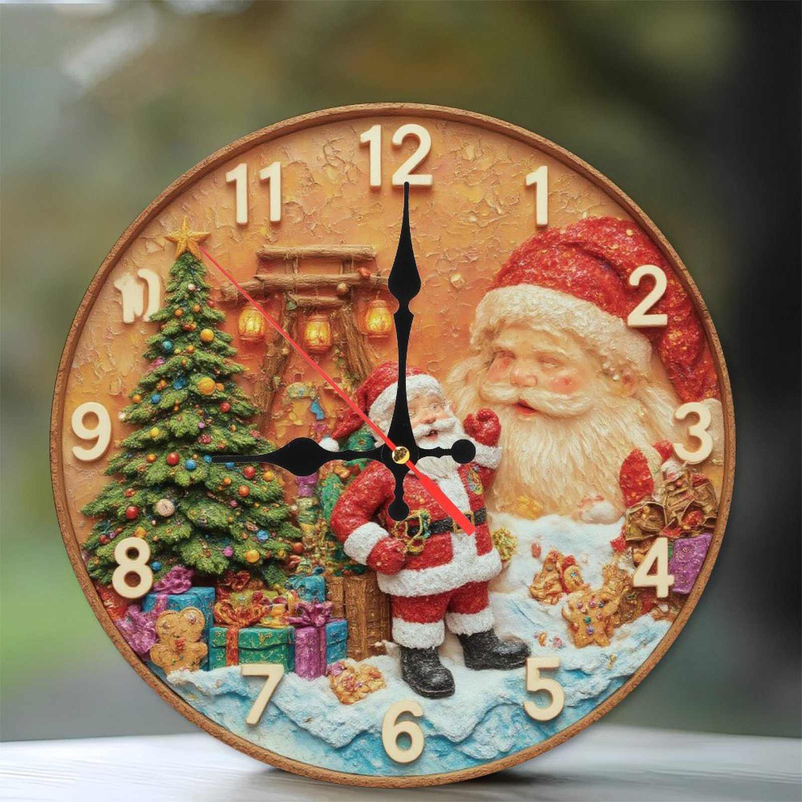 Ophelia & Co. Christmas-Clock-Face-With-Santa-Scene | Wayfair