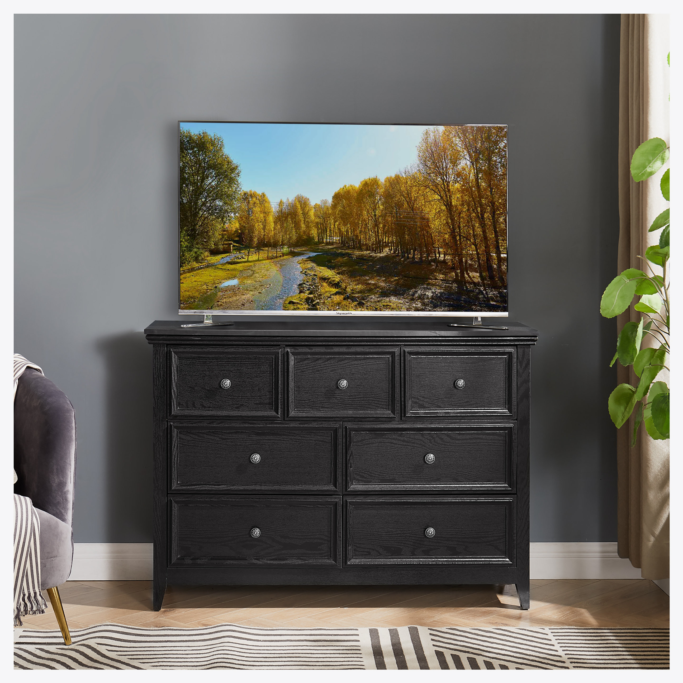 Lark Manor Modern 7 Drawers Dresser 7 Drawers Cabinet,Chest of Drawers ...
