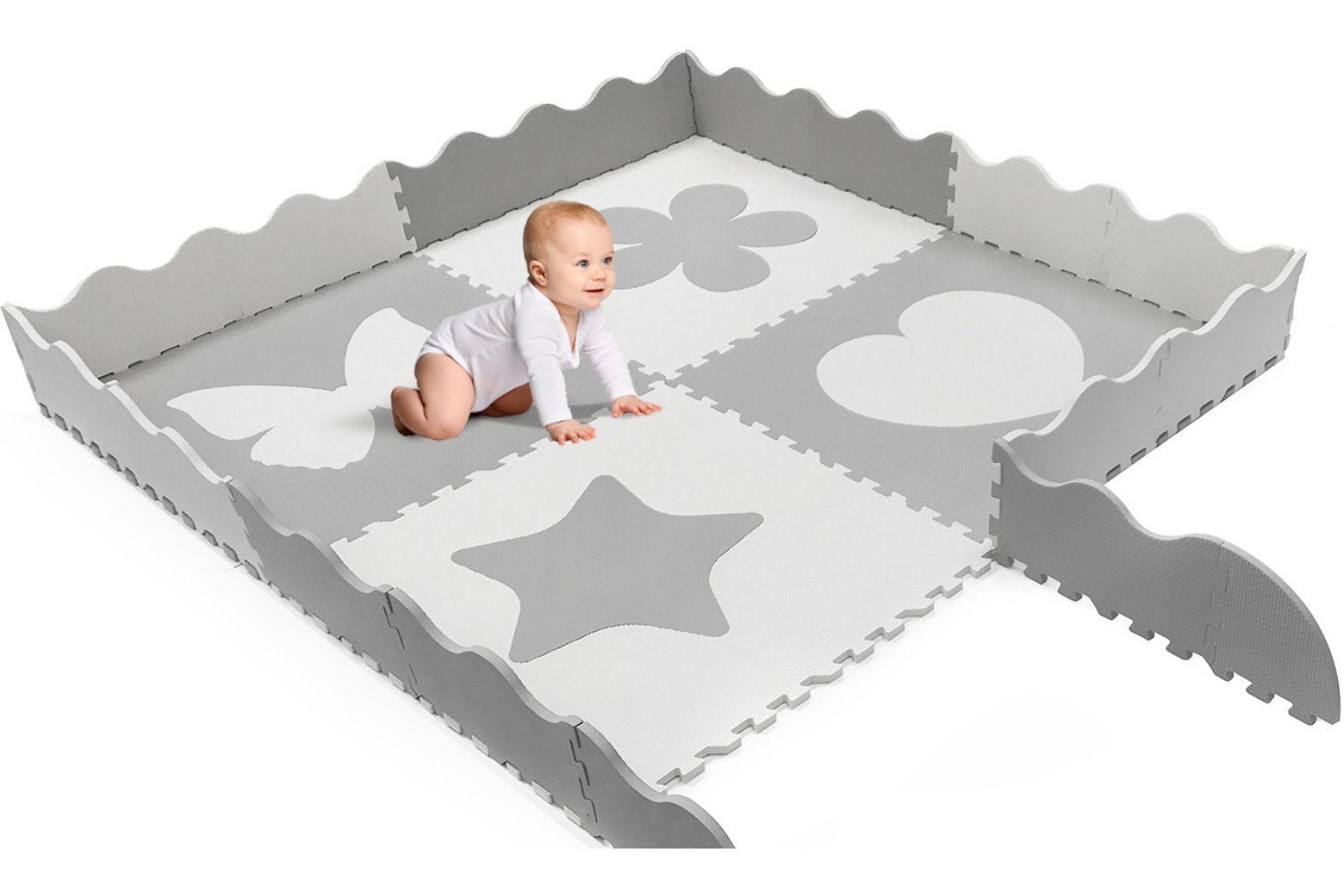 Sorbus Interlocking Baby Play Mat in Floral Print | Wayfair