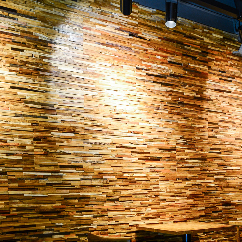 Java Creations Matrix 12" x 48" Reclaimed Engineered Wood Wall ...