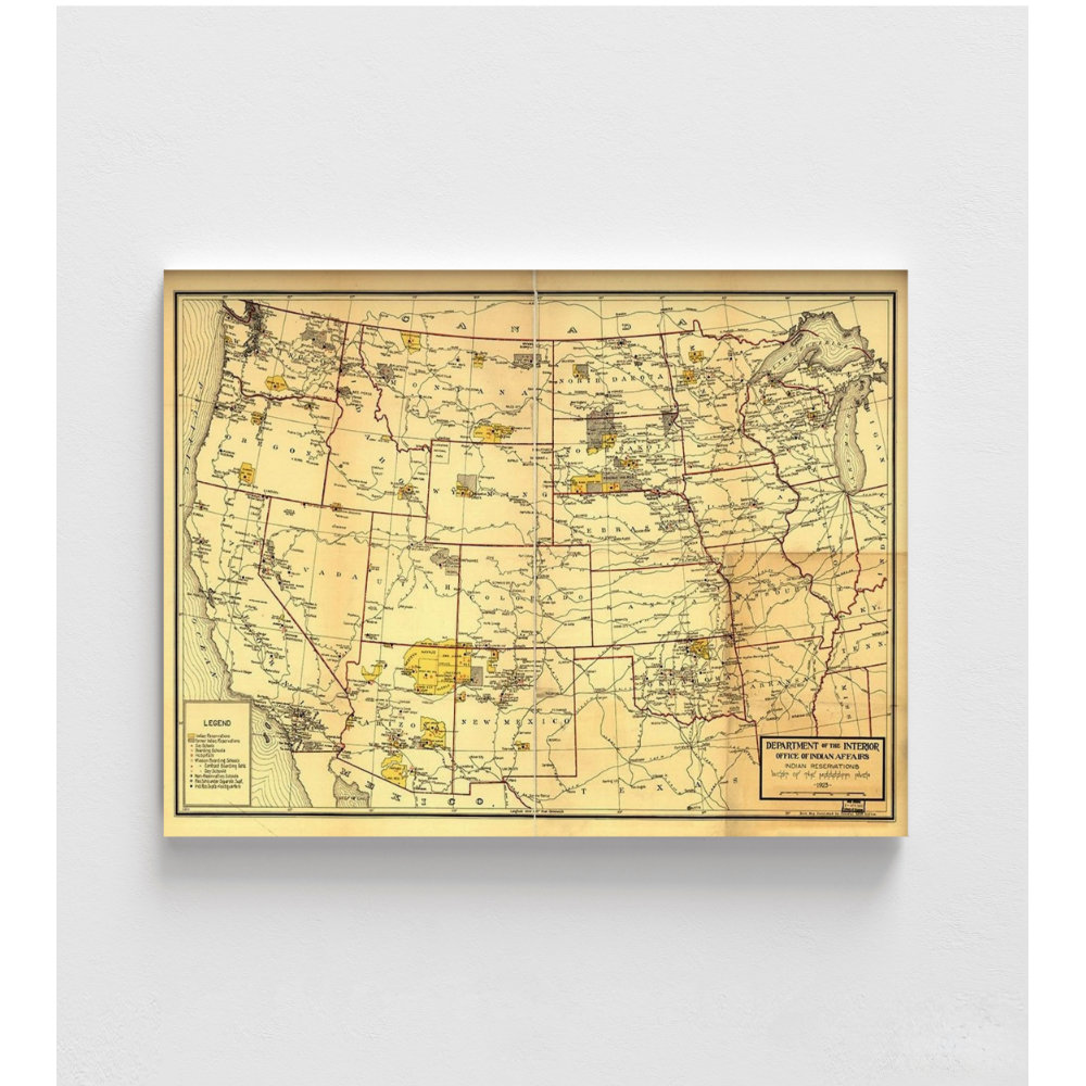 WeFrameArt Indian Reservations West Of The Mississippi 1923, Native ...