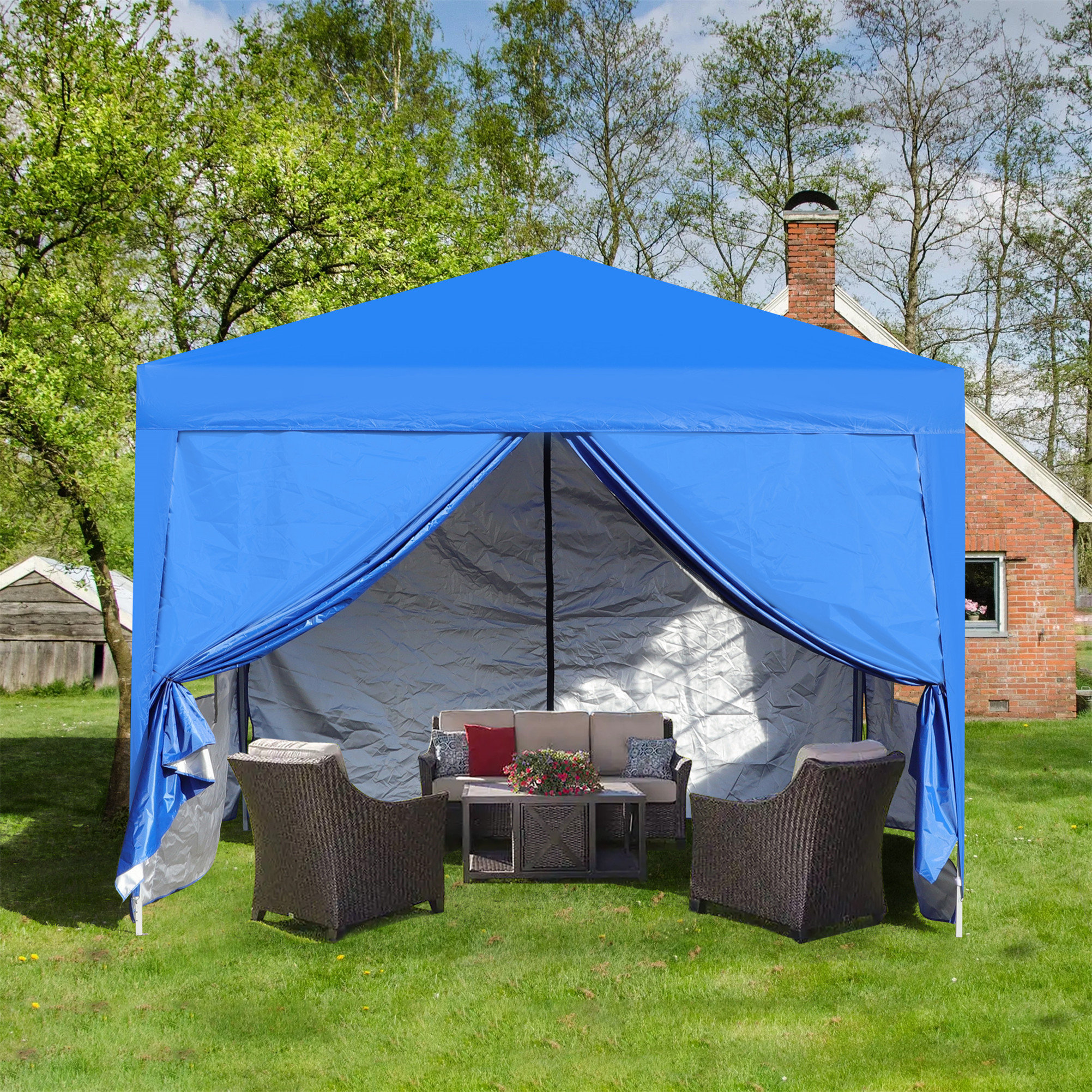 Abrahams 10 Ft. W x 10 Ft. D Metal Party Tent | Wayfair