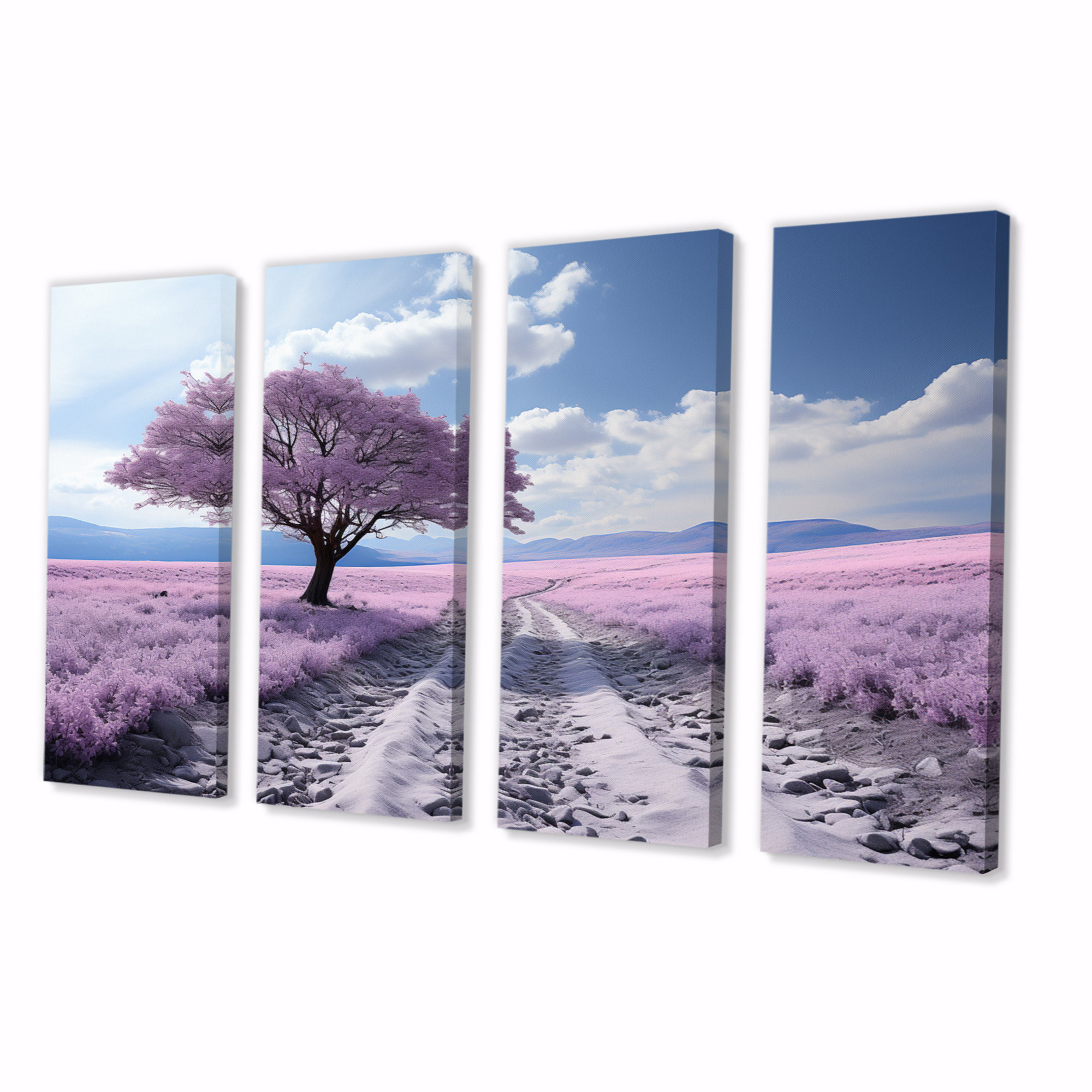 Design Art Flower Field Ethereal Lavender II - Lavender Fields Canvas ...
