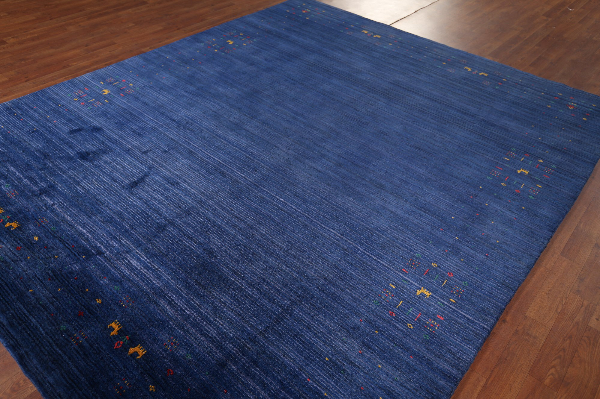 Isabelline Royal Blue Striped Gabbeh Oriental Area Rug 8x9 | Wayfair