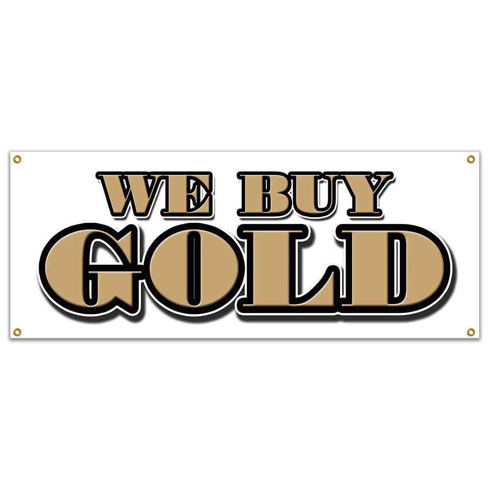 SignMission We Buy Gold Banner Sign | Wayfair