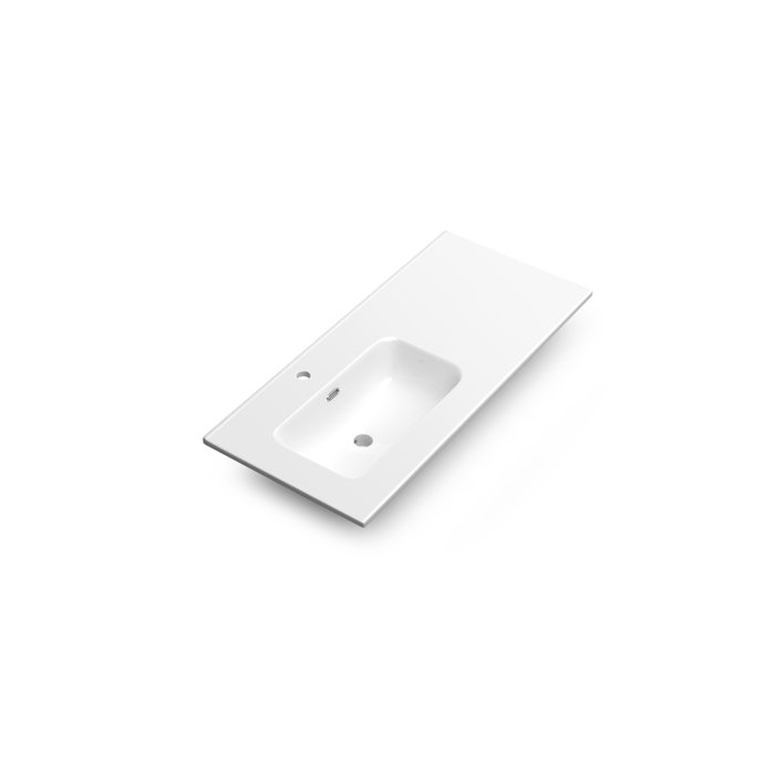 DAX 17.5'' Glossy White Ceramic Rectangular Vessel Bathroom Sink | Wayfair