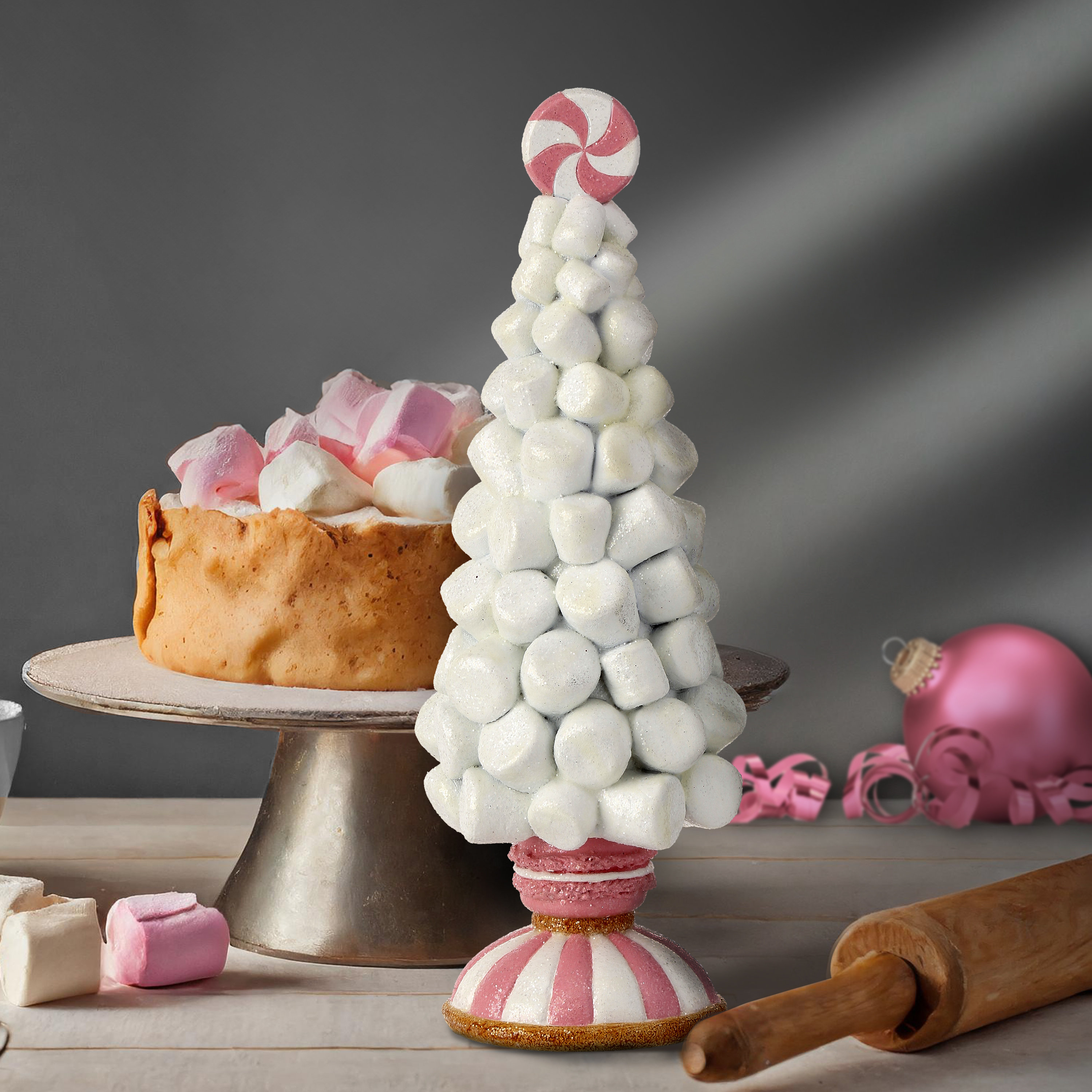 Mercer41 12" Resin Marshmallow Tree On Pedestal | Wayfair