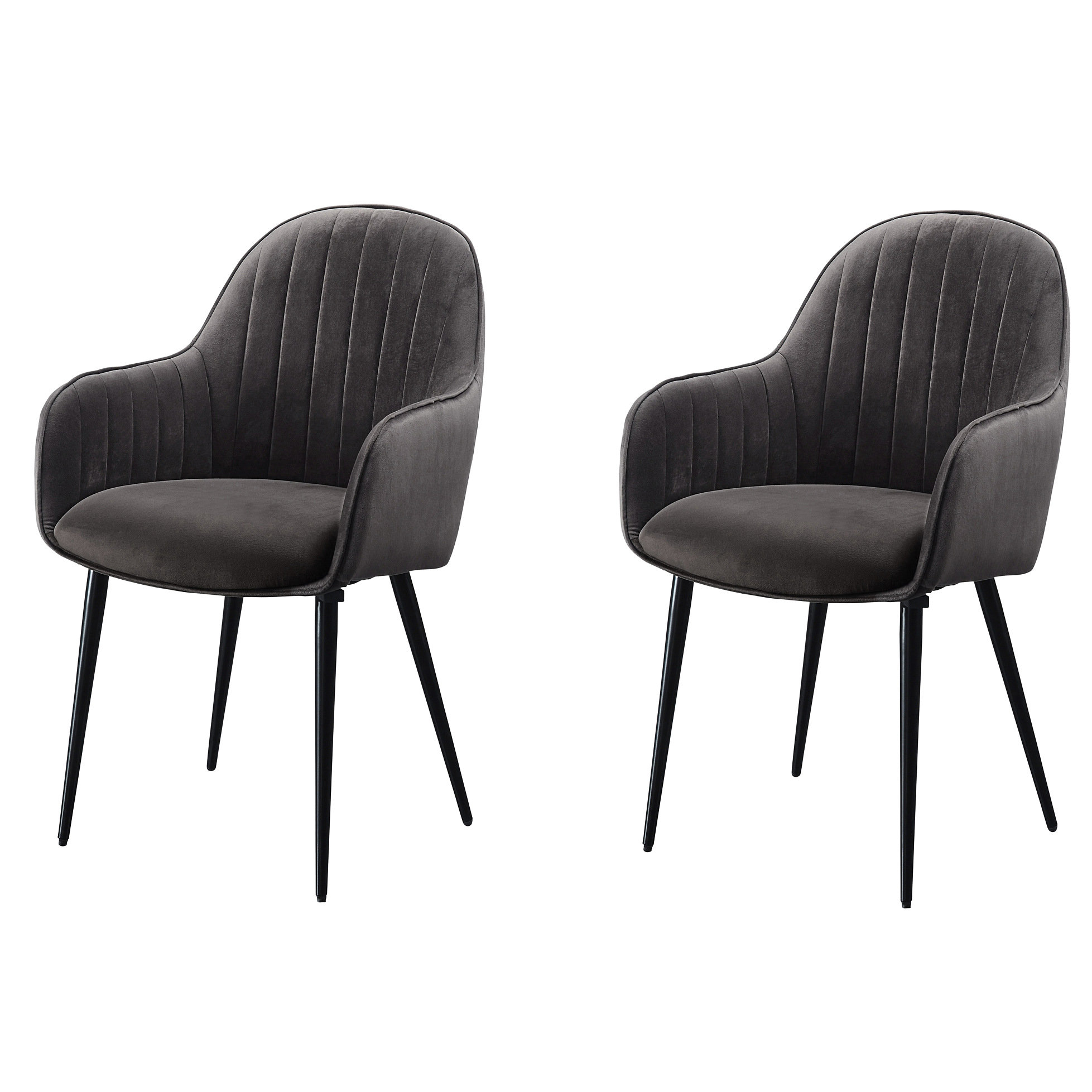 Hokku Designs Dark Grey Back Dining Chairs (2 ), Rectangular Solid With ...