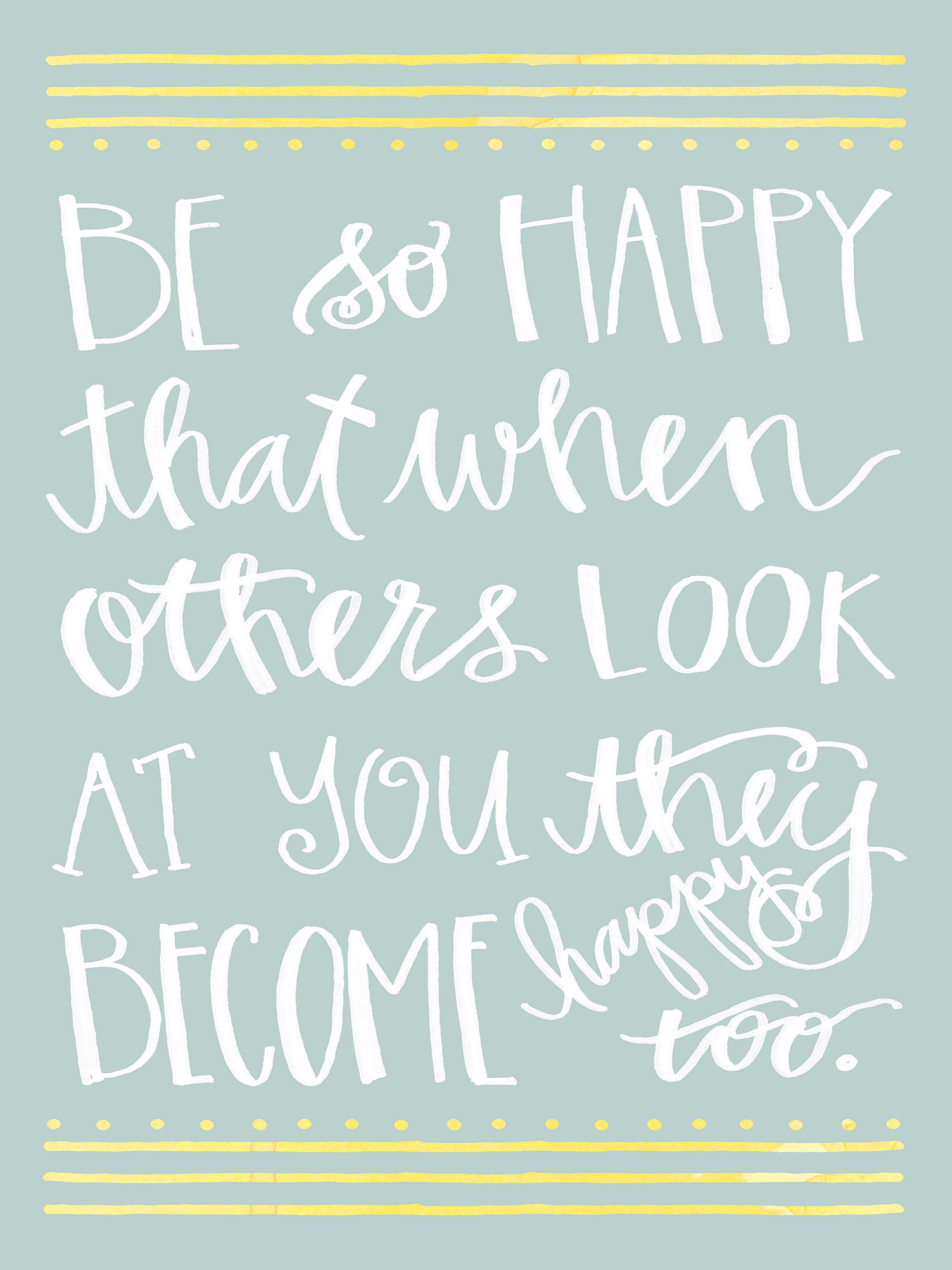 Trinx Be So Happy - Wrapped Canvas Print | Wayfair