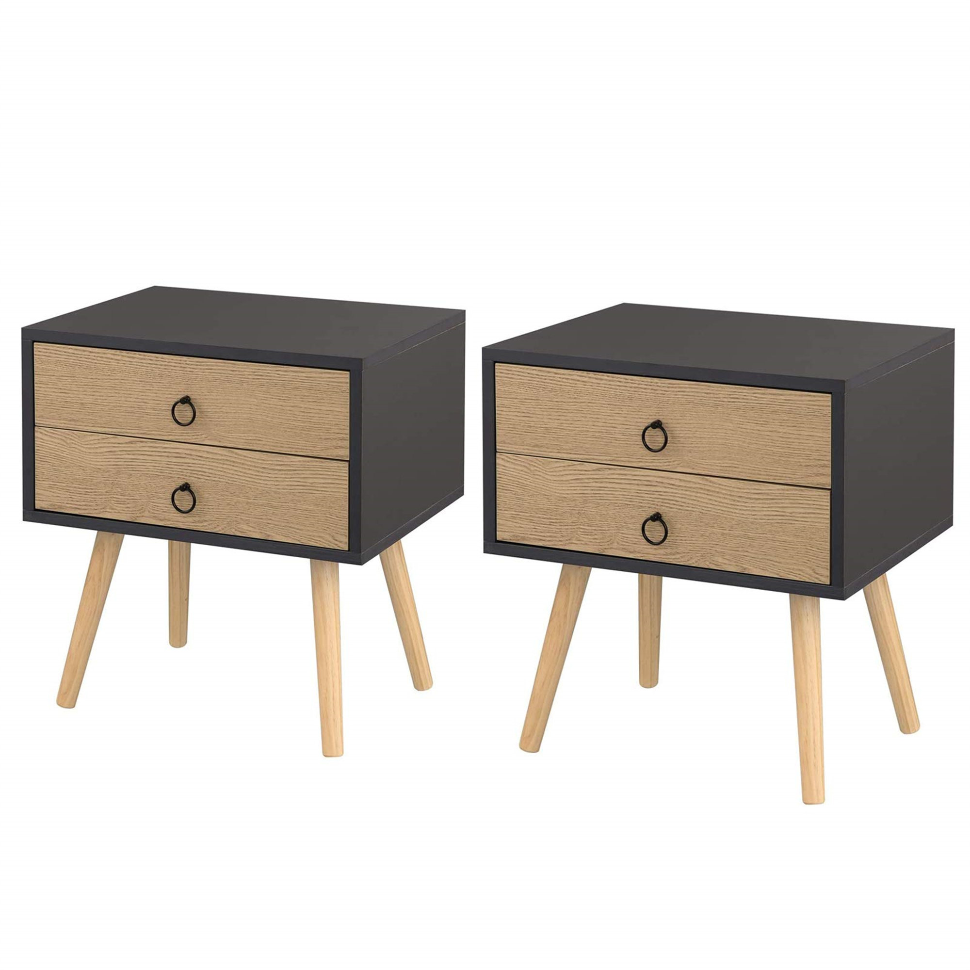Corrigan Studio 2 x bedside tables with 2 drawers, bedside table ...