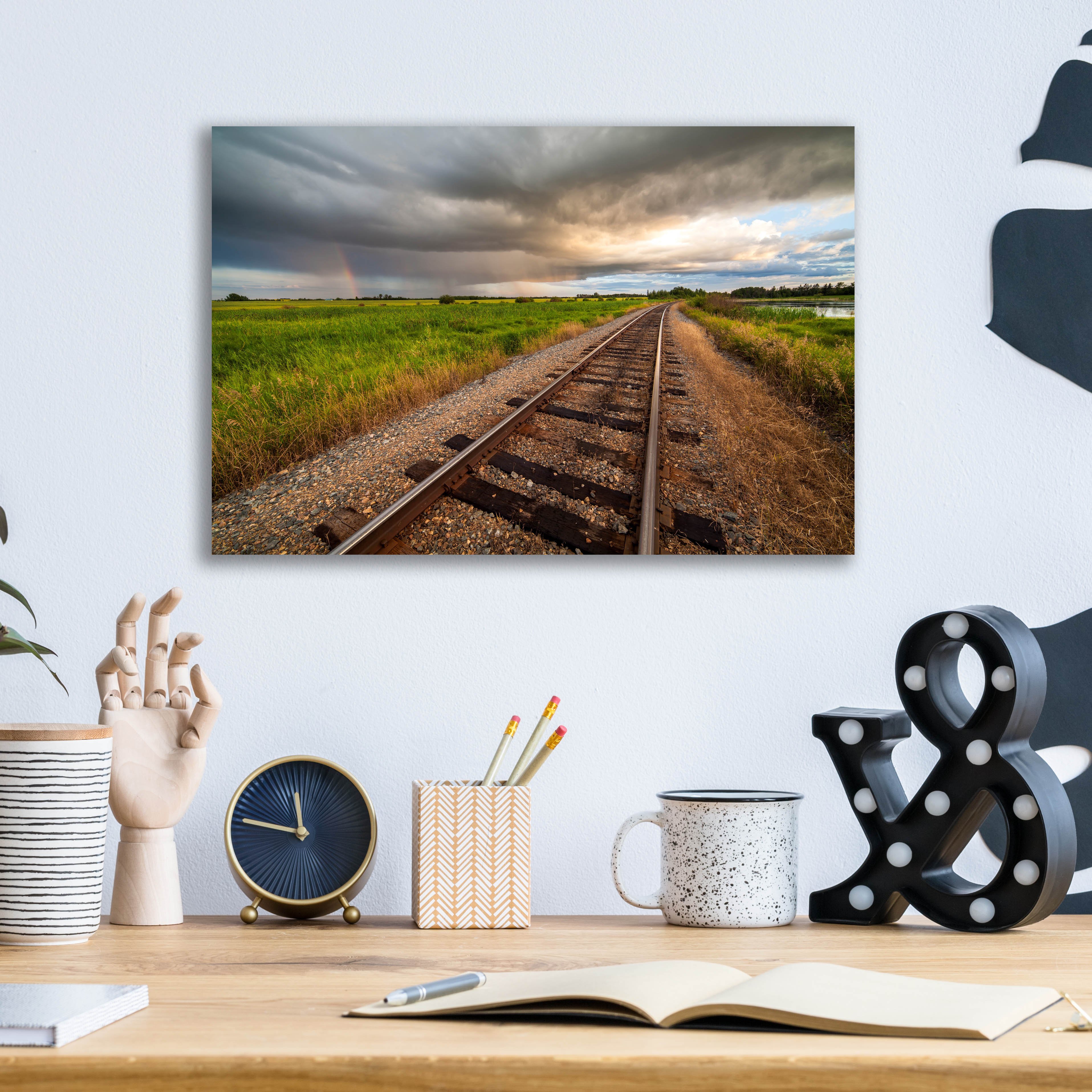 Latitude Run® 'Train Track Sunset 1' by Joe Reimer Photography, Acrylic ...