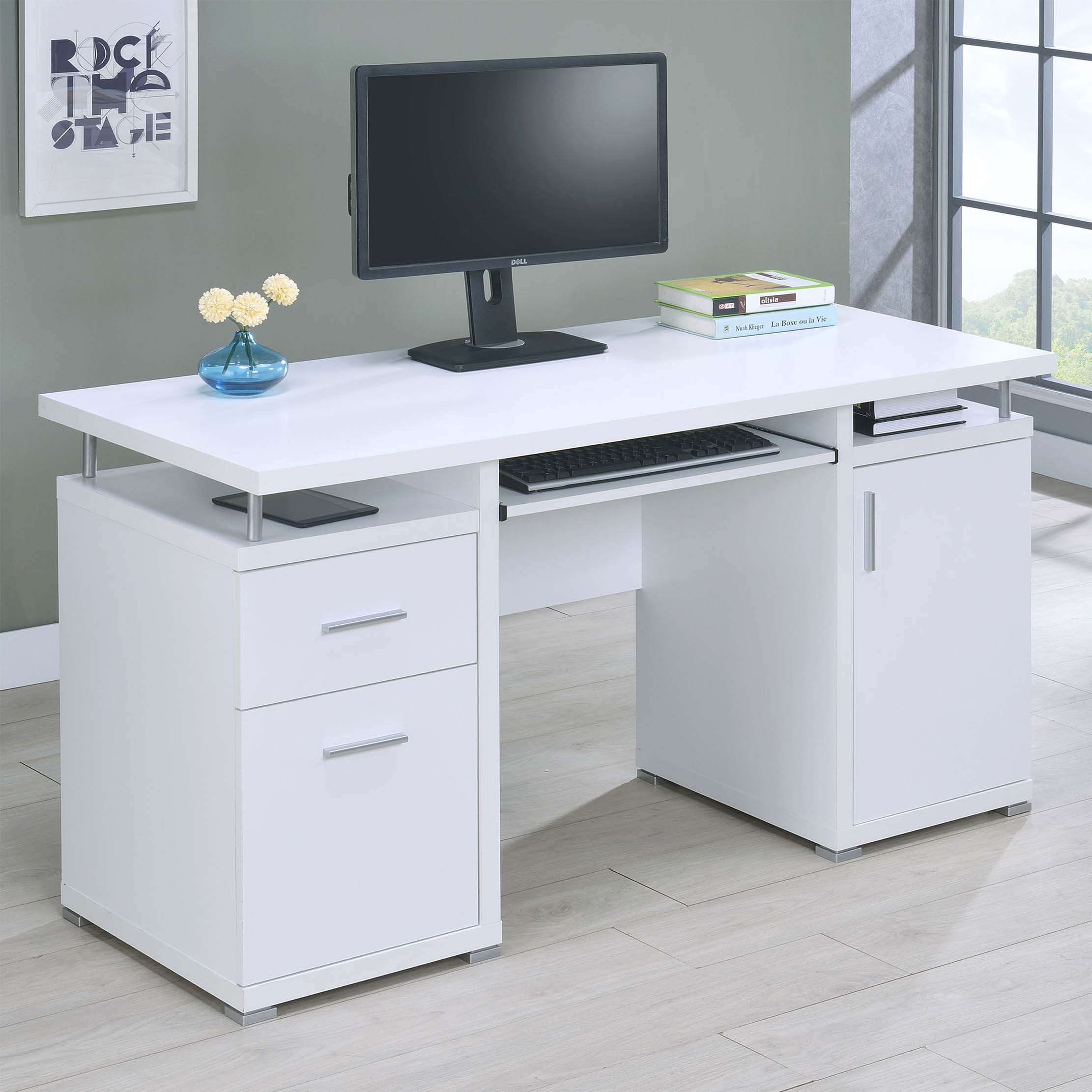 Brayden Studio® 1Pc Modern 55-Inch 2-Drawer Office Computer Desk ...