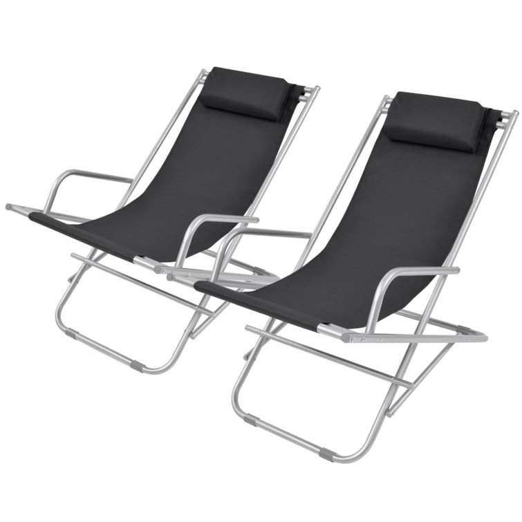 Dakota Fields Ahlina Folding Deck Chair with Cushions | Wayfair.co.uk