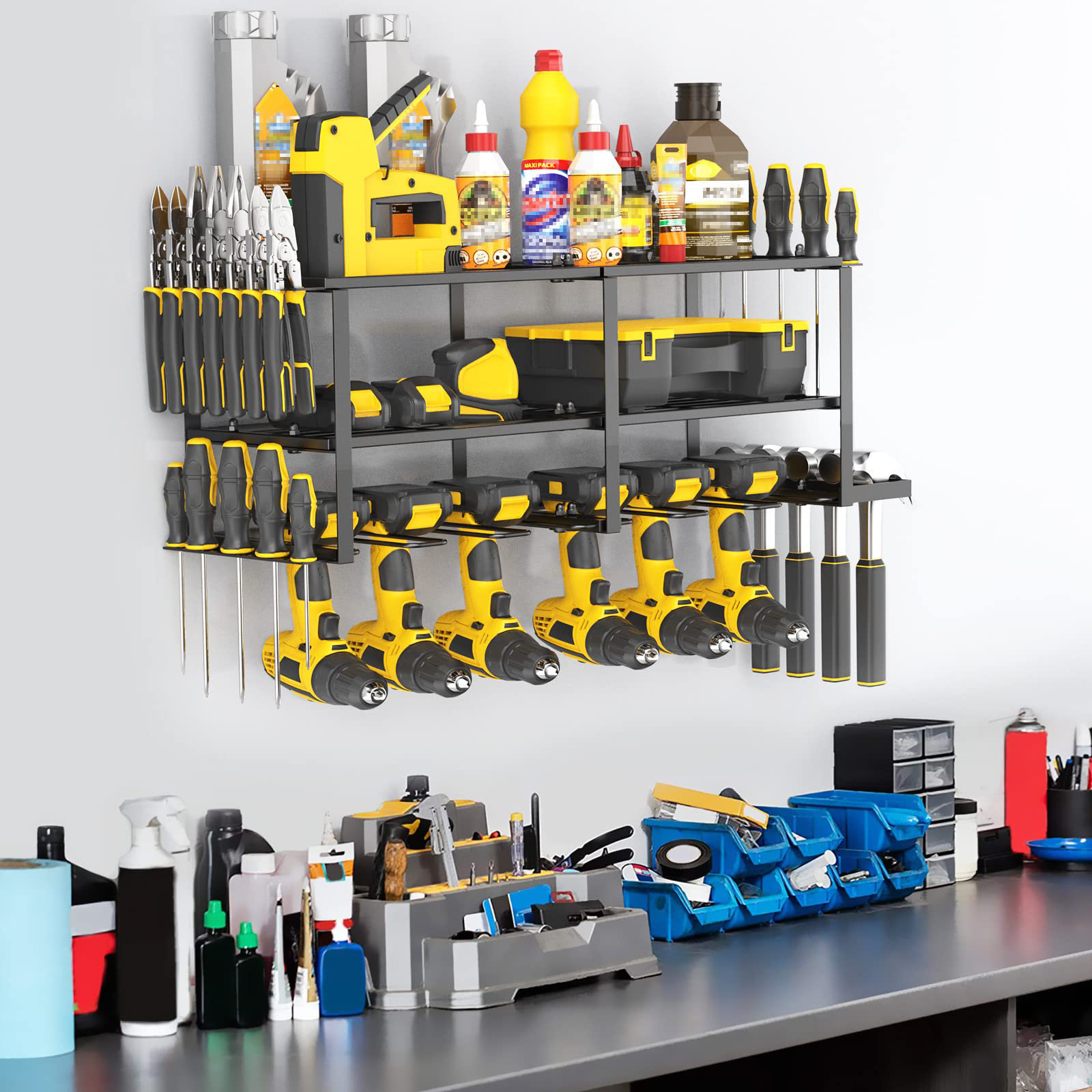 17 Stories Heavy Duty Tool Shelf & Tool Rack with Compact Design ...