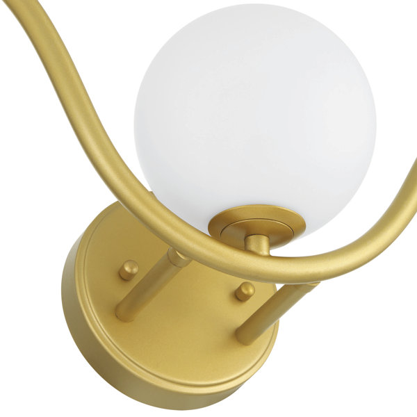 Mercer41 Reshmi 3 - Light Gold Seel Wavy Dimmable Vanity Light | Wayfair