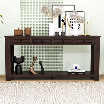 Alcott Hill® Deryck Wooden Console Table with Storage Drawers and ...