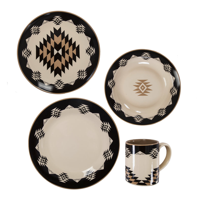 Paseo Road by HiEnd Accents Chalet Cream/Black/Taupe Aztec Print ...