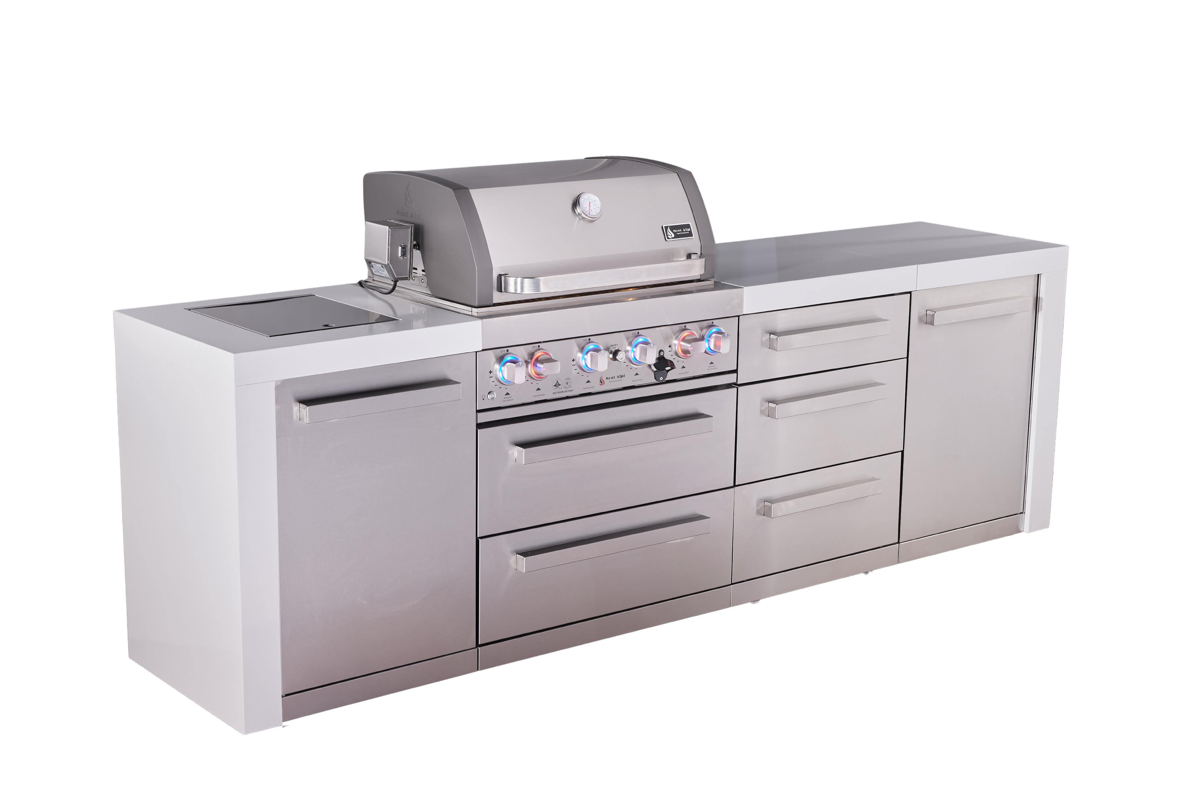 Mont Alpi 4-burner 107" Deluxe Stainless Steel Island Modular Outdoor ...