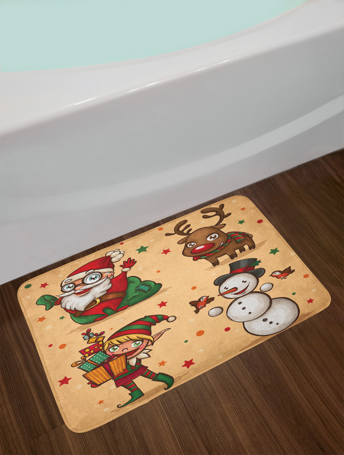 East Urban Home Happy Xmas Character with Stars and Dots Santa Reindeer ...