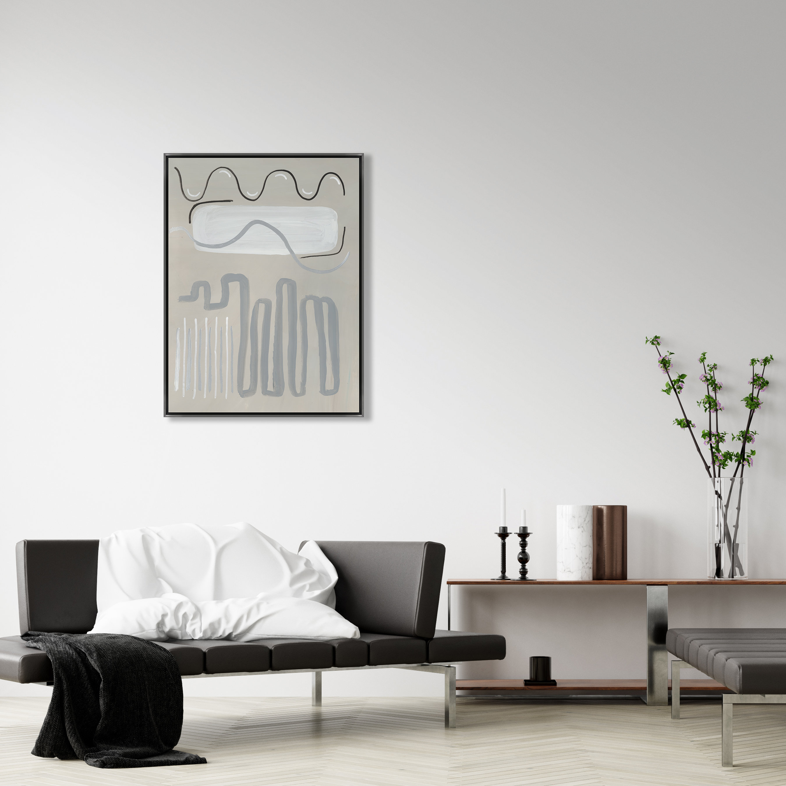 Chelsea Art Studio " Grayish Shape III " by Ryan Brown | Wayfair