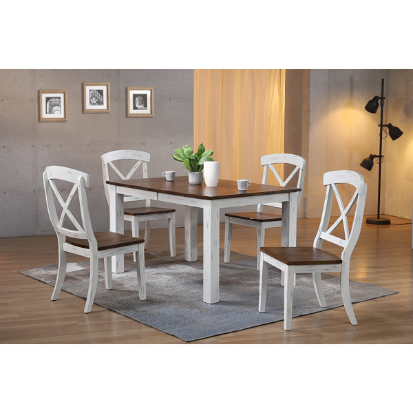 Rosalind Wheeler Arah 5 - Piece Extendable Solid Wood Dining Set ...