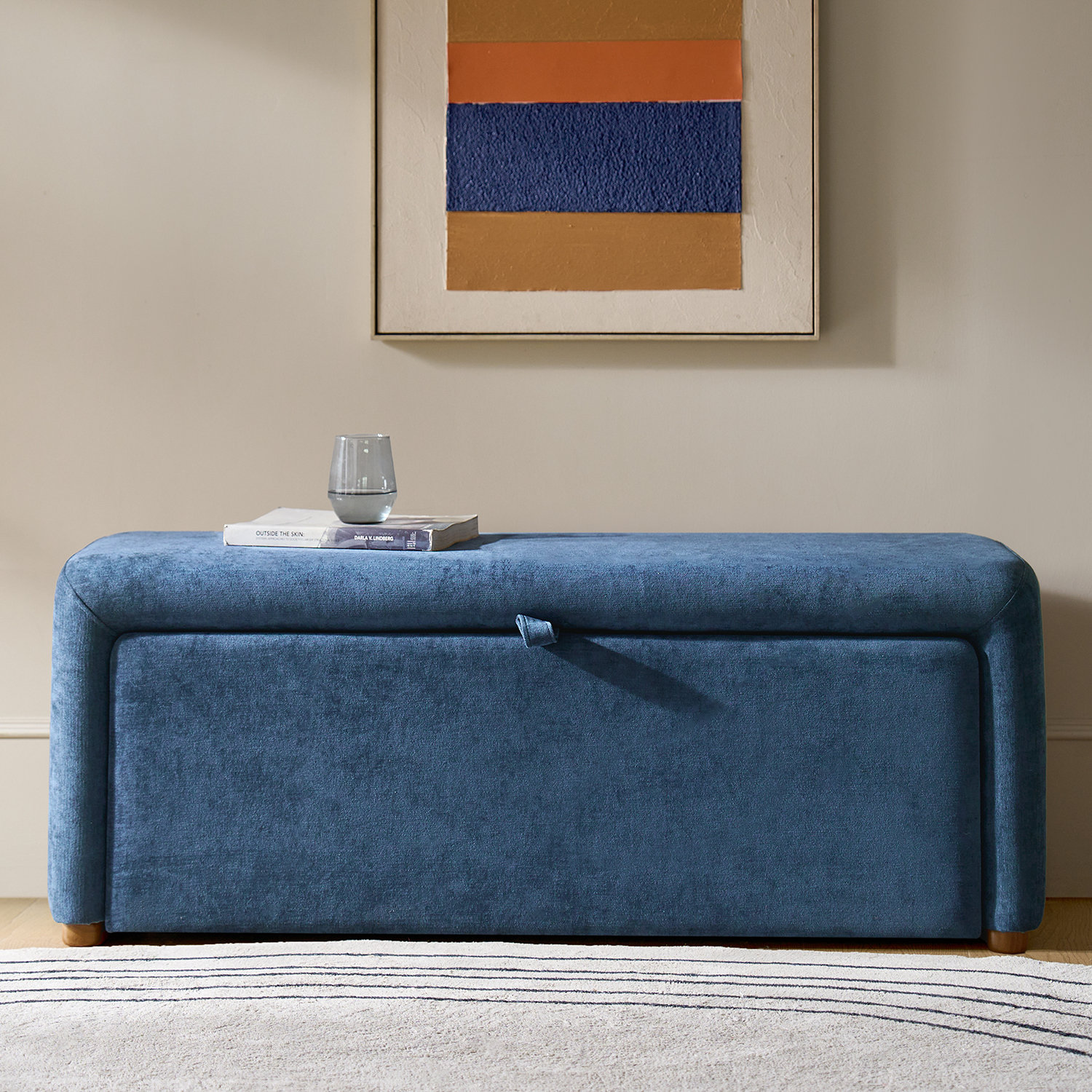 Ivy Bronx Delorise Modern 48.5”W Side-opening Storage Bench with Padded ...