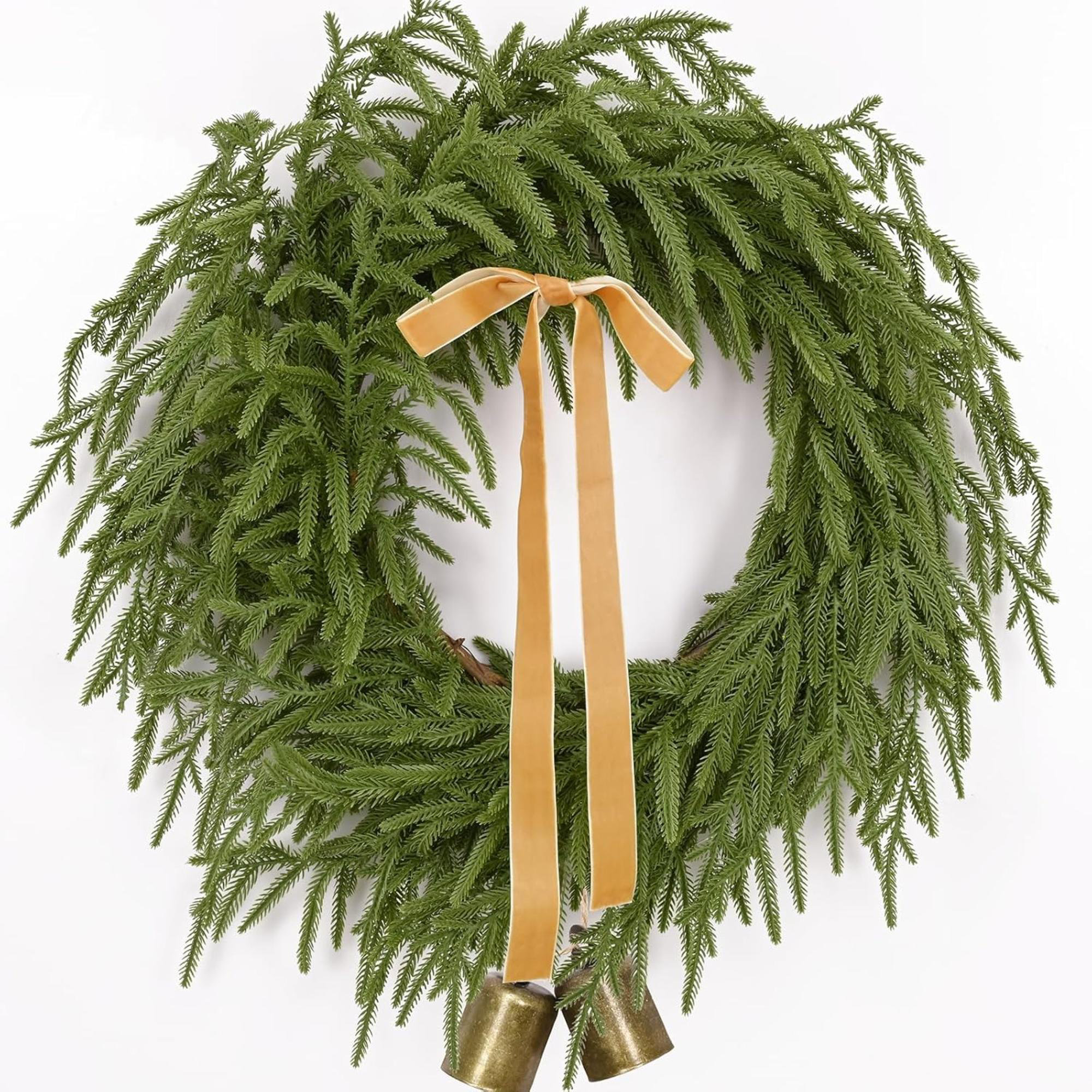 One Allium Way® Christmas Wreath -24 Inch Real Touch Norfolk Pine ...