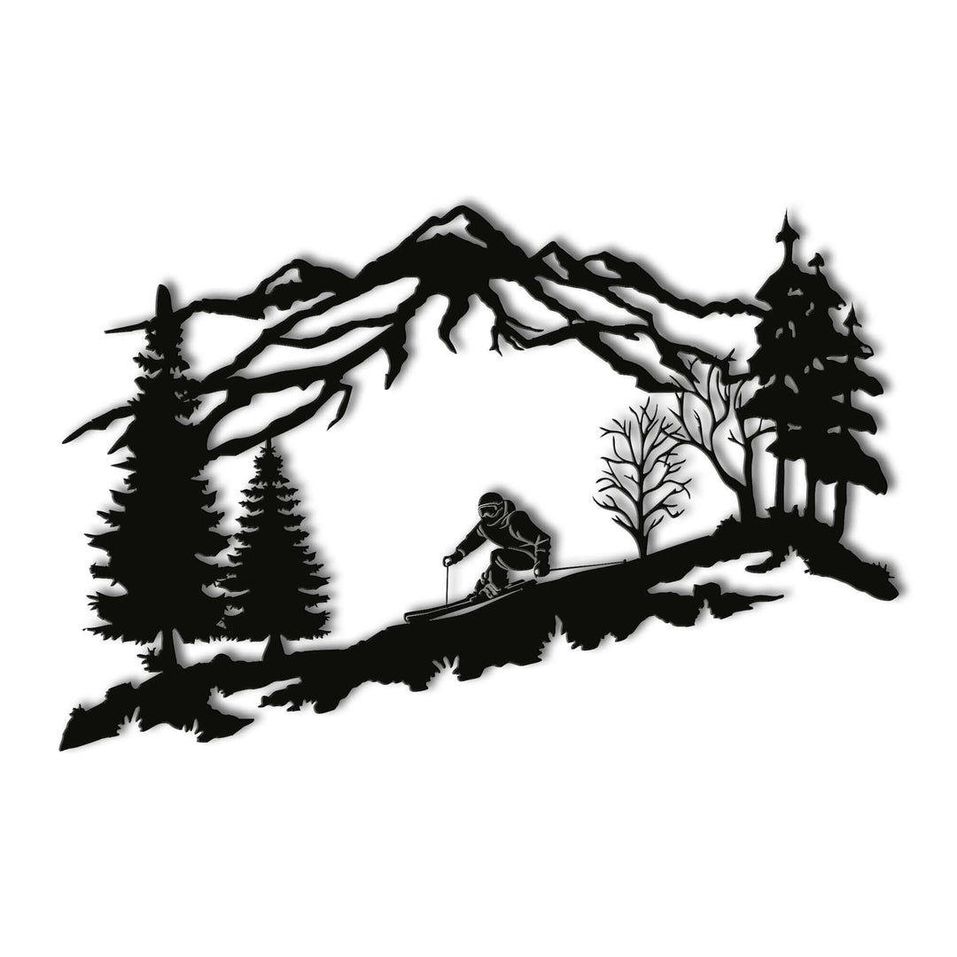 Lark Manor™ Skier Metal Wall Art, Skiing Metal Wall Decor, Winter ...