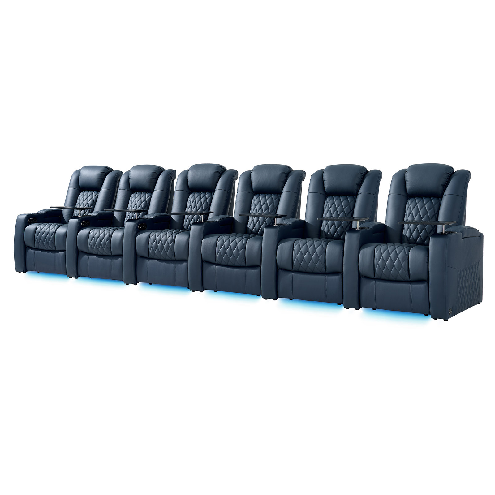 Ivy Bronx Leather Home Theatre Seating Dual Power Movie Theatre Chairs ...