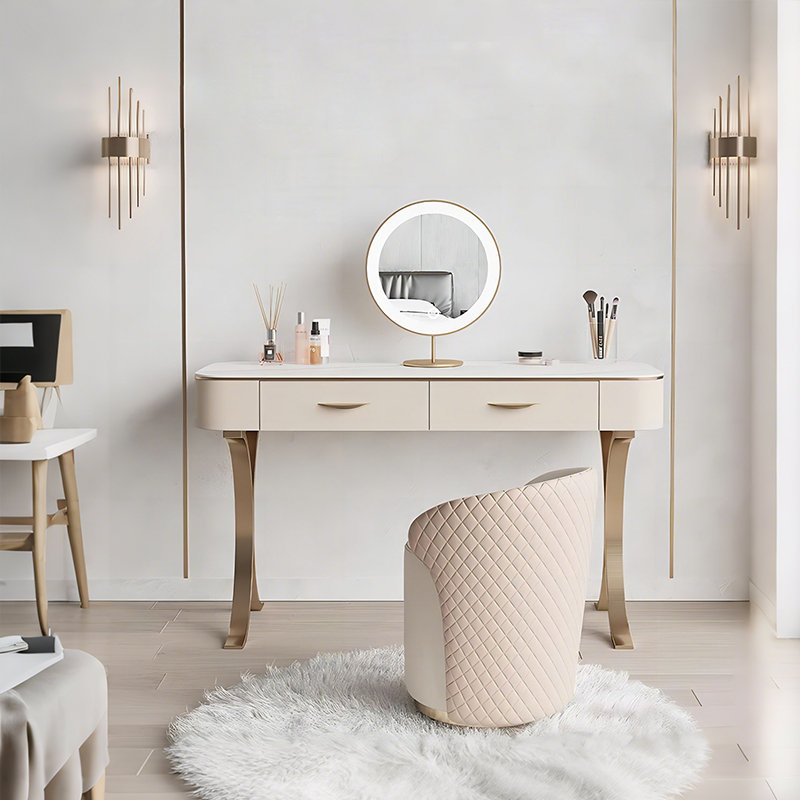 Everly Quinn Modern Minimalist White Premium Sintered Stone Dressing ...