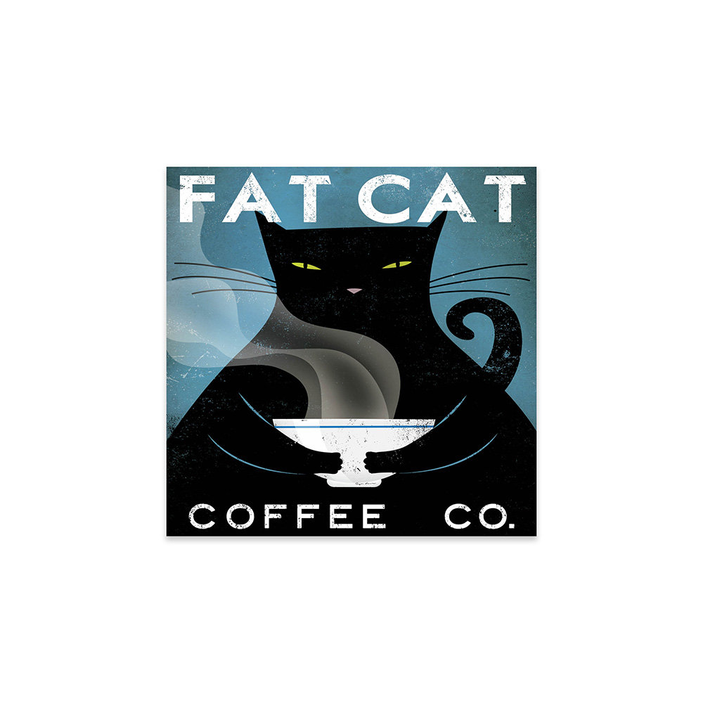 Trinx Fat Cat Coffee Co. by Ryan Fowler - Unframed Graphic Art | Wayfair