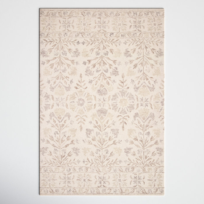 Aden Floral Handmade Hooked Wool Ivory/ Brown/Grey Area Rug & Reviews ...