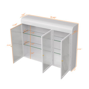 Latitude Run® Wall Mounted Cabinet With Glass Doors | Wayfair