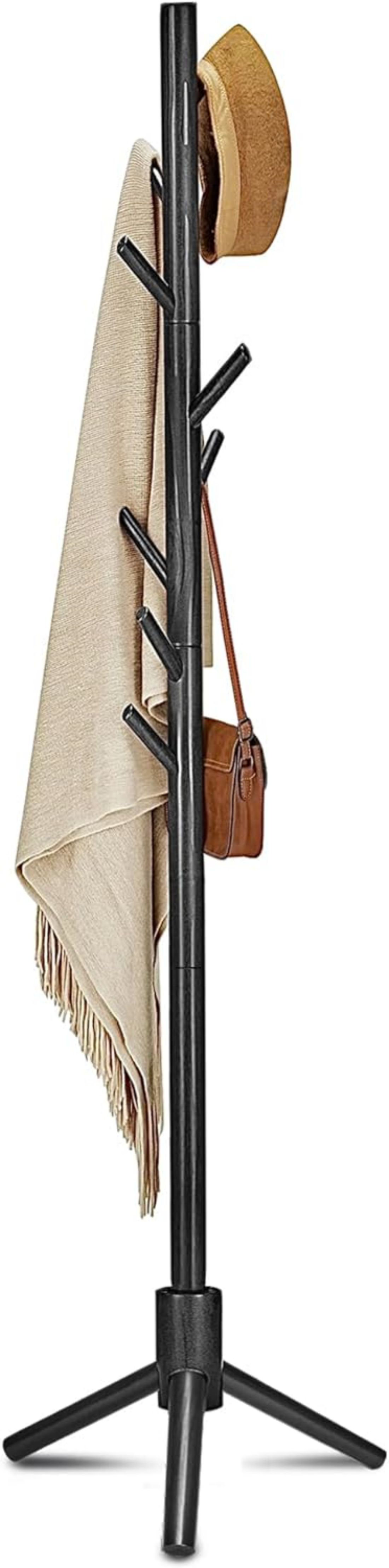 Ebern Designs Jarai Solid Wood Freestanding 8 - Hook Coat Rack | Wayfair