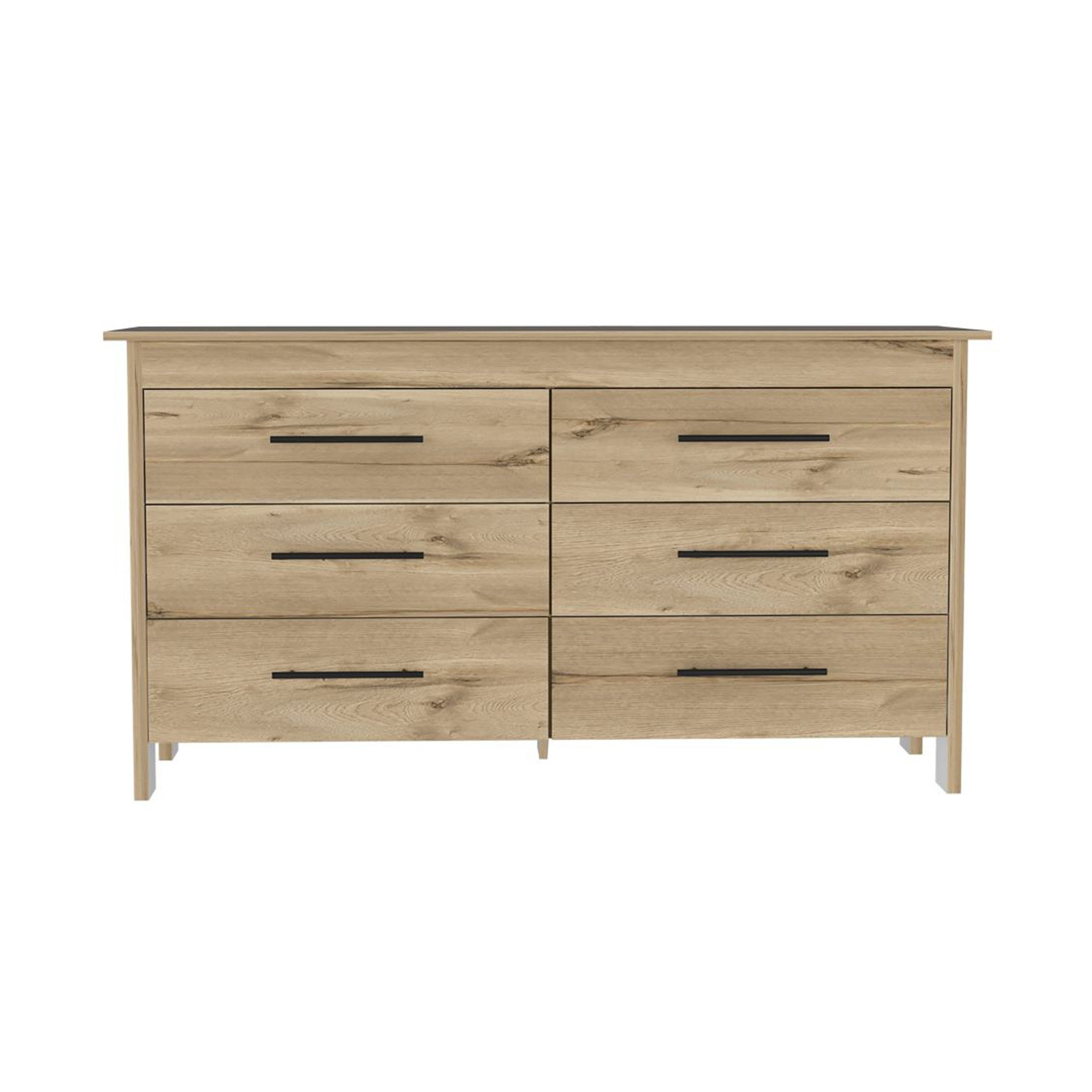 Latitude Run® Hms 6 Drawer Double Dresser, Four Legs, Superior Top | Wayfair
