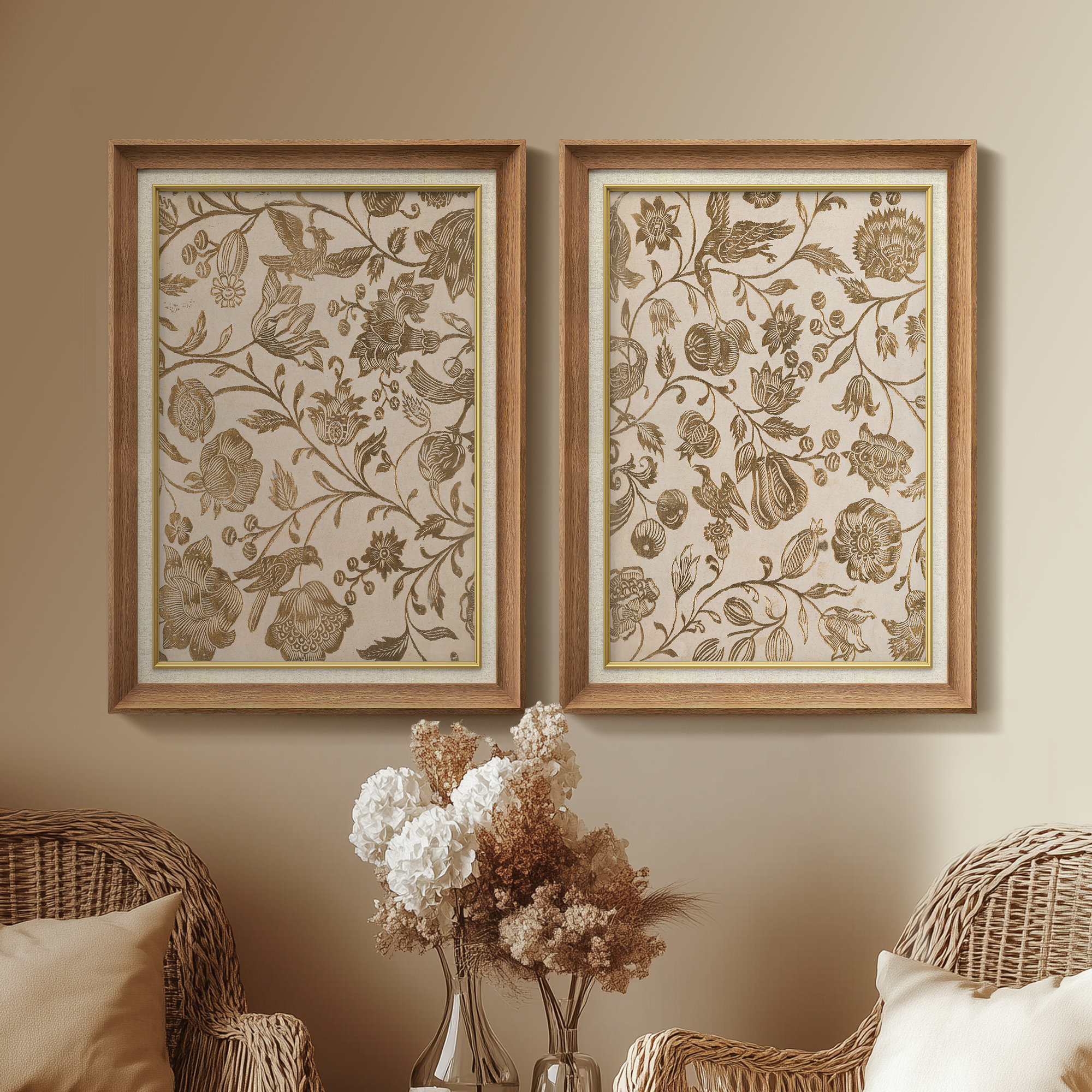 Ashbrook Set of 2 Premium Framed Art Artworks on Premium Canvas with 26 ...