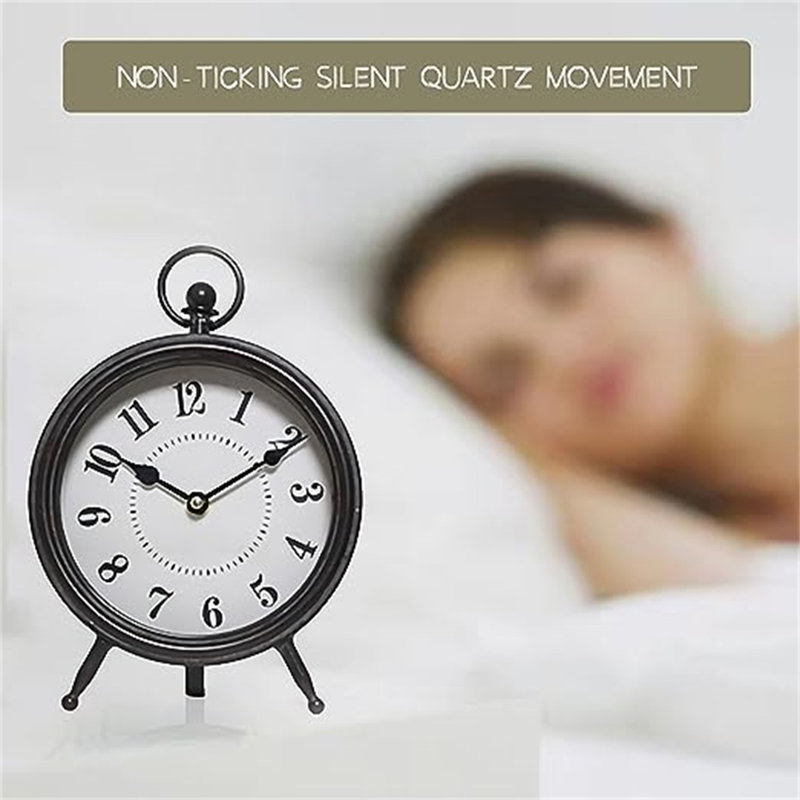 Alcott Hill® Analog Metal Quartz Tabletop Clock in | Wayfair