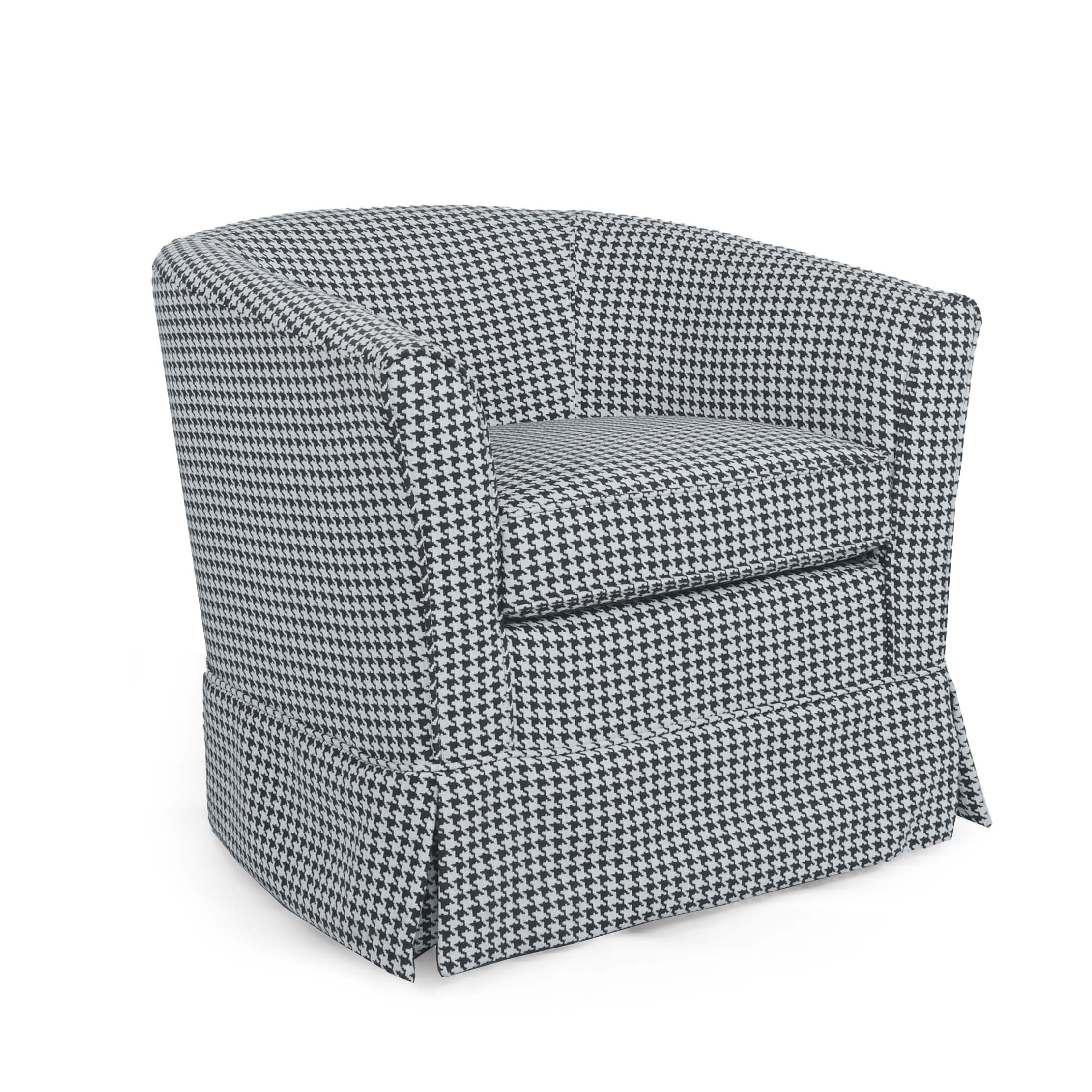 Latitude Run® Swivel Arm Chair With Houndstooth Pattern | Wayfair