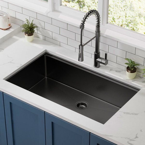 ALWEN 32'' L Undermount Single Bowl Stainless Steel Kitchen Sink | Wayfair