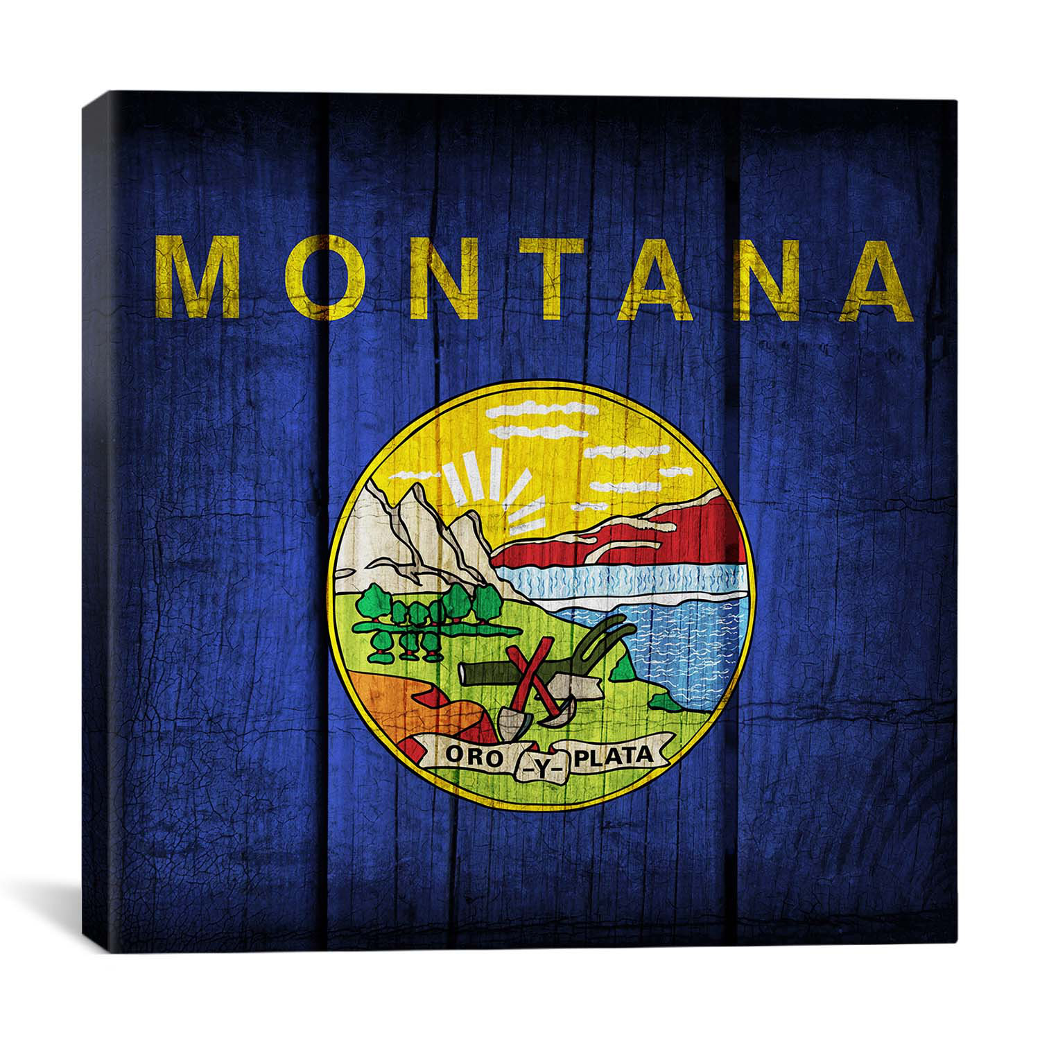 Winston Porter Flags Montana Planks - Wrapped Canvas Graphic Art Print ...