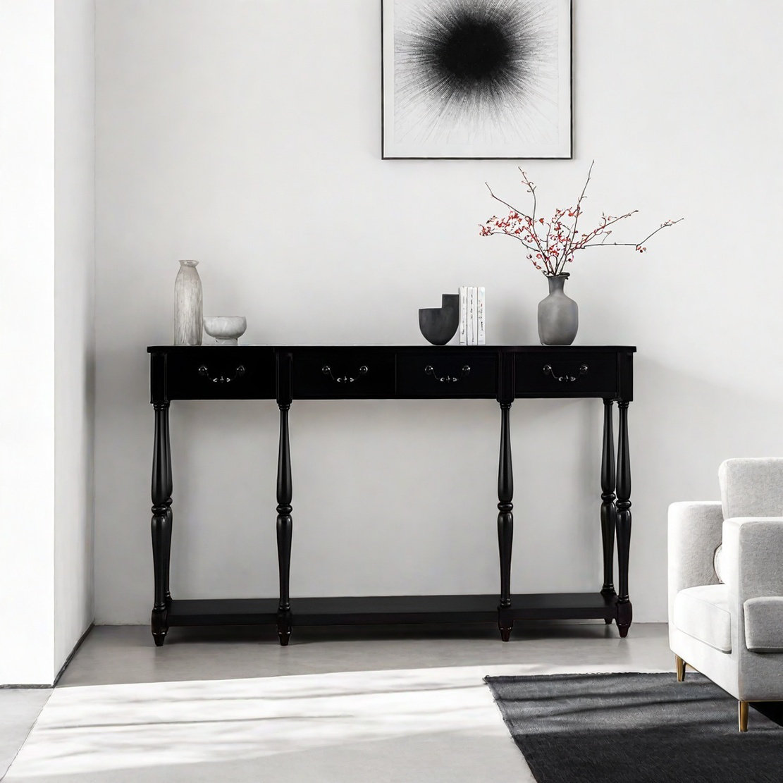 interanest Retro Rural Style Console Table with 4 Drawers | Wayfair