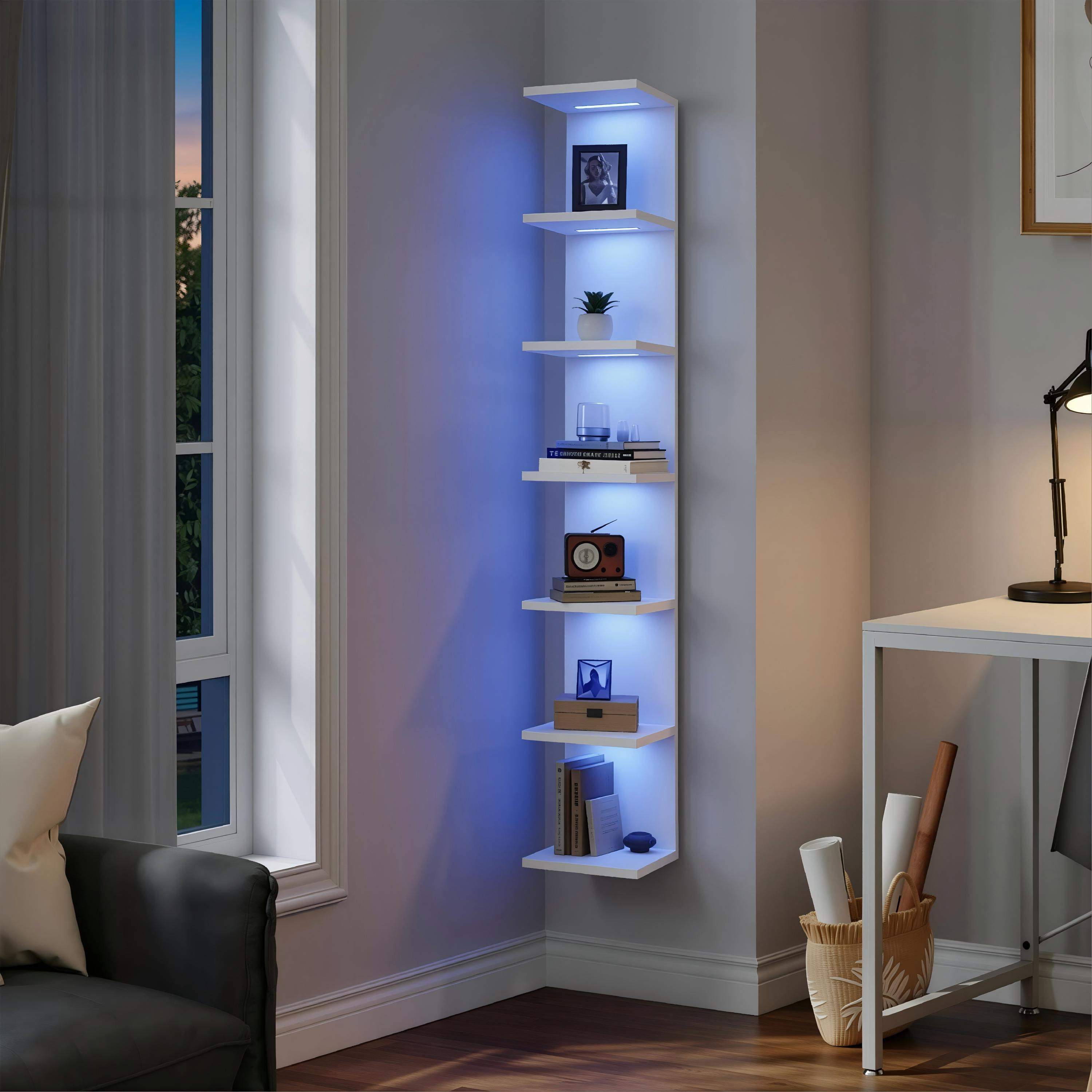 Ivy Bronx 59.4''H 7-tier Wall Shelves With Rgb Lights & Reviews | Wayfair